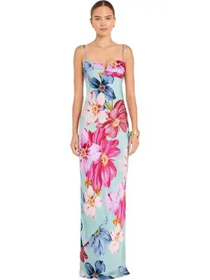 Amanda Uprichard Ira Floral Maxi Dress - Blue Multi