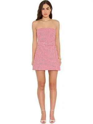 Amanda Uprichard Fae Gingham Mini Dress - Red White