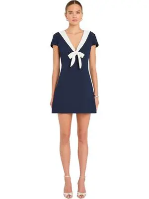 Amanda Uprichard Oxford Mini Dress - Ink Ivory