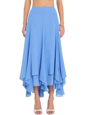 Amanda Uprichard Monterey Chiffon Midi Skirt - Atlantic