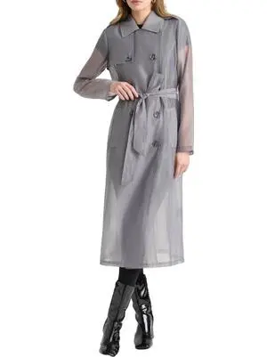NVLT Sheer Trench Coat - Grey