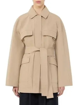 MM BY MAX MARA Cotton-blend Belted Trench Coat - Beige