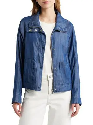 Bernardo Crop Utility Jacket - Denim Blue