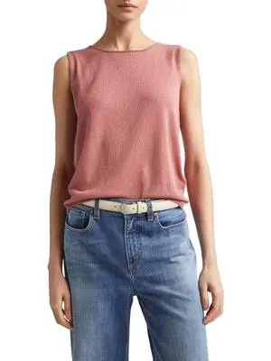Eleventy Sequin Embellished Silk & Cotton Sweater Vest - 174 Raspberry