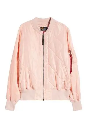 Alpha Industries L-2b Relaxed Water Resistant Quilted Bomber Jacket - Blush Pink