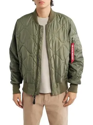 Alpha Industries L-2b Relaxed Water Resistant Quilted Bomber Jacket - Green
