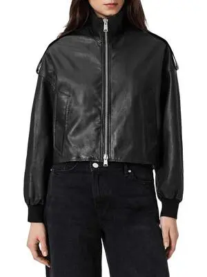 ALLSAINTS Lowden Leather Bomber Jacket