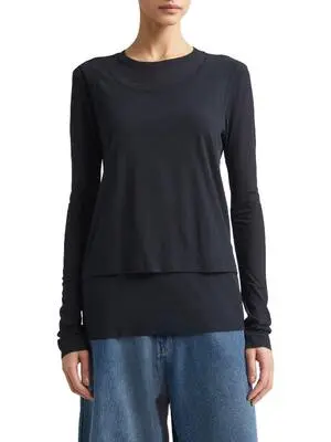 MELITTA BAUMEISTER Double Layer Cotton T-shirt - Black