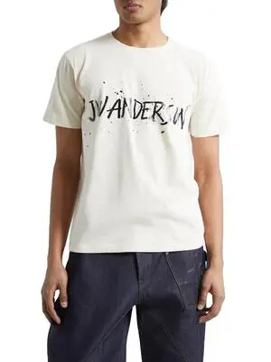JW Anderson Circular Logo Graphic T-shirt - Ecru