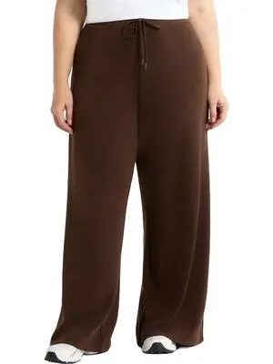 Zella Ultrasoft Wide Leg Drawstring Pants - Brown Mole'
