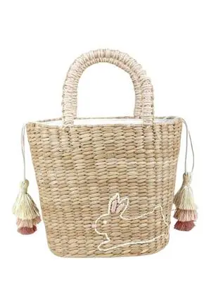 LIKHA Bunny Embroidered Bangkuan Fiber Tote Bag - Natural