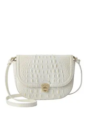 Brahmin Croc Embossed Leather Crossbody Bag - Chantilly