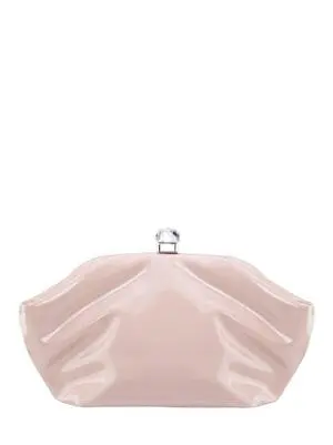 Nina Lyric Faux Leather Clutch - Beige