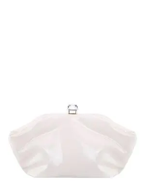 Nina Lyric Faux Leather Clutch - Ecru