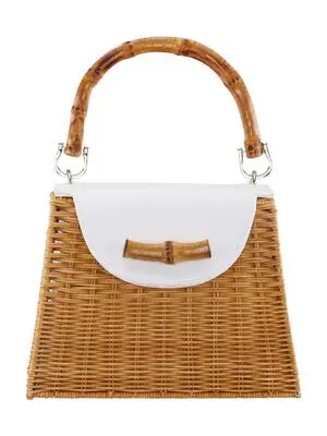 Nina Capri Top Handle Bag Natural/white