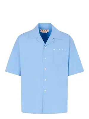 Marni Bowling Shirt With Logo - Sky Blue