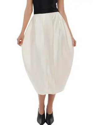 ALAS Bridal Silk-wool Blend Tulip Skirt - Starlight White