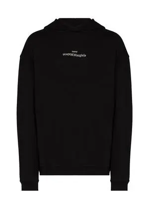 MAISON MARGIELA Logo Cotton Hoodie - Black