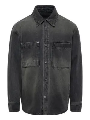 WOOYOUNGMI Washed Denim Shirt - Black