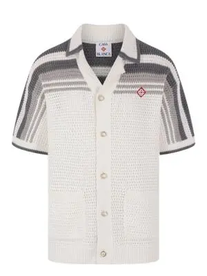 Casablanca Crochet Bowling Shirt - White
