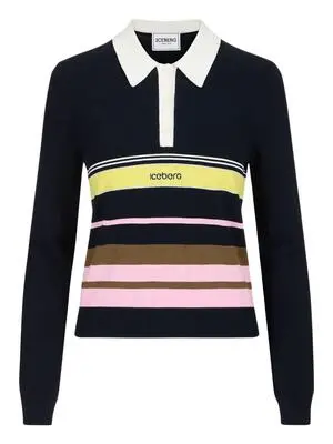 Iceberg Polo Shirt With Contrasting Stripes - Multi
