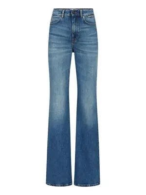 Iceberg Stone Wash Flare Trousers - Blue