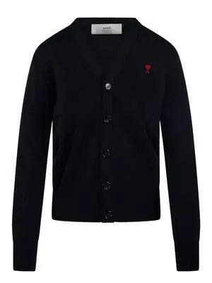 Ami De Coeur Wool Cardigan - Black