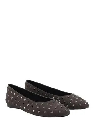 Mango Studded Ballet Flat - Charcoal