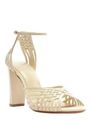 ALEXANDRE BIRMAN Lilian Woven Ankle Strap Sandal - Eggshell