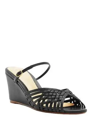ALEXANDRE BIRMAN Lilian Woven Wedge Slides - Black