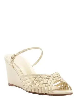 ALEXANDRE BIRMAN Lilian Woven Wedge Slides - Eggshell