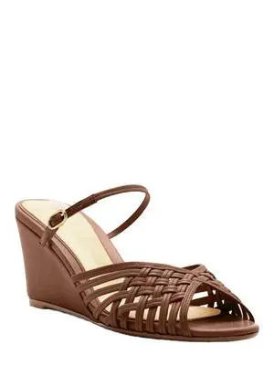 ALEXANDRE BIRMAN Lilian Woven Wedge Slides - Espresso