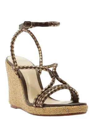 ALEXANDRE BIRMAN Elba Ankle Strap Wedge Sandal - Marrone