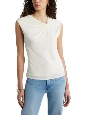 Nordstrom Twist Front Cap-sleeve T-shirt - Ivory Tofu