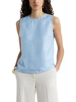 Nordstrom Sleeveless Organza Shell Top - Blue Floaty