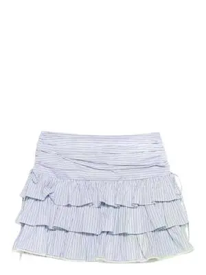 Sandro Striped Ruffle Mini Skirt - Blue