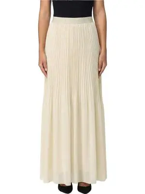 TWINSET Pleated Long Crêpe Skirt - White