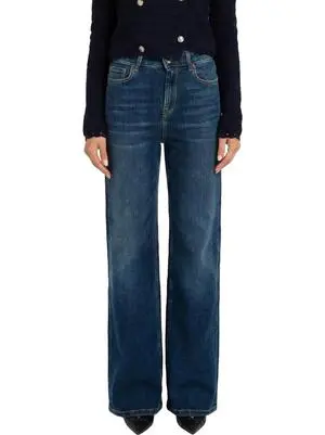 TWINSET Stretch Wide Leg Jeans - Denim