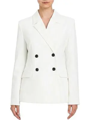 TWINSET Double-breasted Viscose Blazer - White