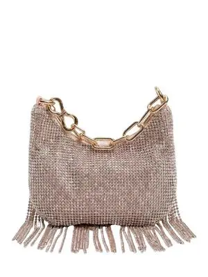 TWINSET Embellished Crystal Mini Bag With Fringe - Peach