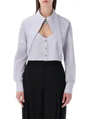 VIVIENNE WESTWOOD Striped Button-detailed Shirt - White