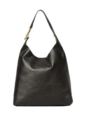 TWINSET Smooth Leather Shoulder Bag - Black