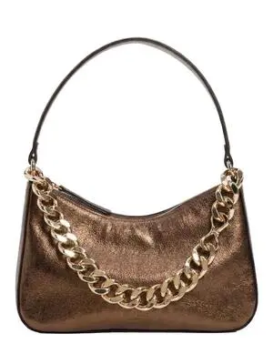 TWINSET Liliane Medium Laminated Leather Bag - Bronze