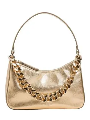 TWINSET Liliane Medium Laminated Leather Bag - Gold