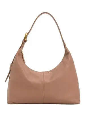 TWINSET Smooth Leather Hobo Bag - Coffee