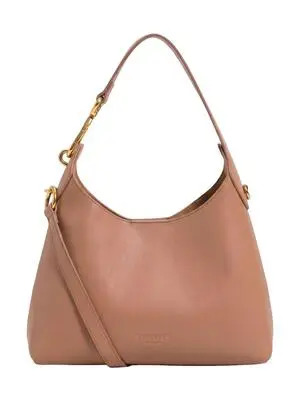 TWINSET Smooth Leather Hobo Bag - Coffee