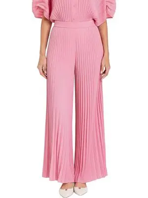 TWINSET Pleated Crêpe Trousers - Pink