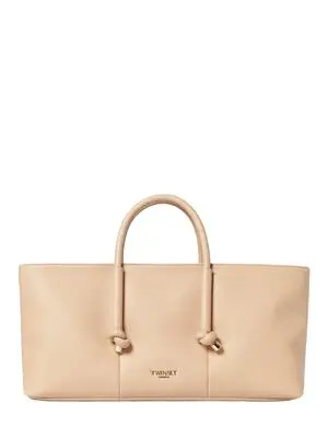 TWINSET Faux Leather Handbag - Nude