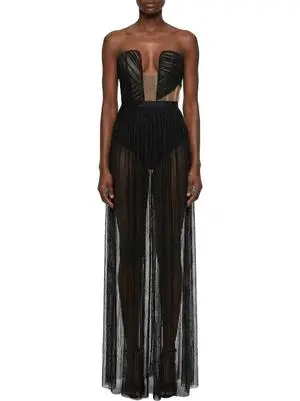 NENSI DOJAKA Sculptural Tulle Gown - Black