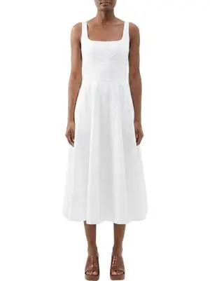Staud Stretch Cotton Dress - White